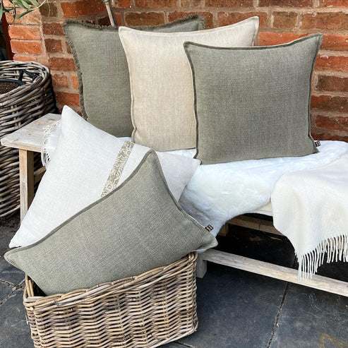 Neptune Chloe Moss Linen Fabric Oxford Cushion – Country Abodes