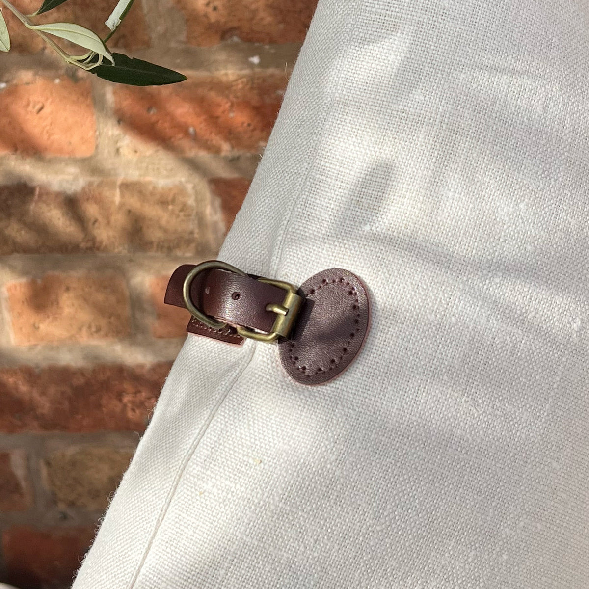 Leather Buckle Cushion – Country Abodes